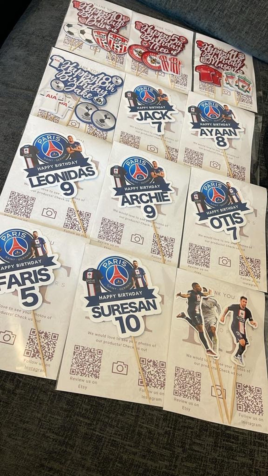 Personalised PSG Football Cake Topper ANY Player ANY Team / Mbappe ...