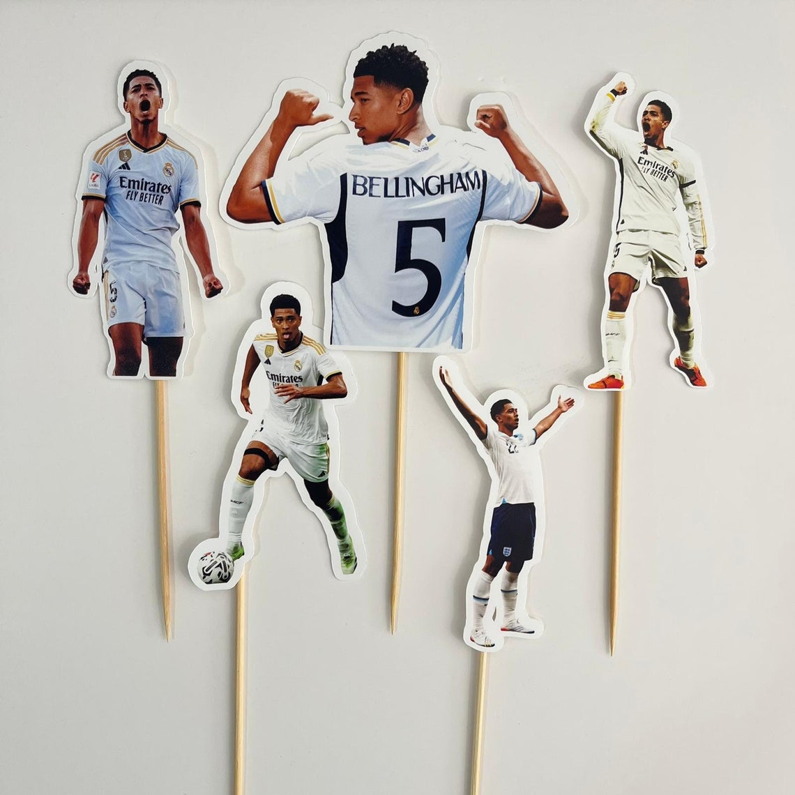 Jude Bellingham Set of 5 Cake Toppers | Football Theme Birthday | ANY ...