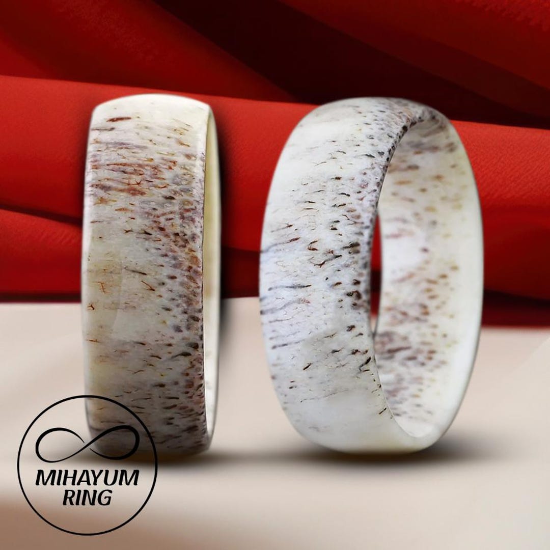 Genuine Deer Antler Ring Antler Ring Men Mens Wedding Band Mens Wedding ...
