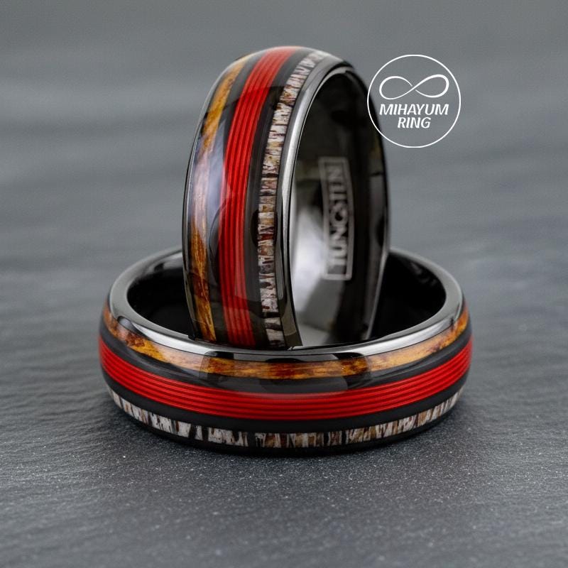 Rustic Silicone Mens Ring - Etsy
