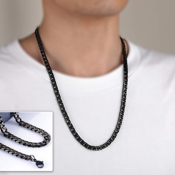 Black Chain Necklace - Etsy
