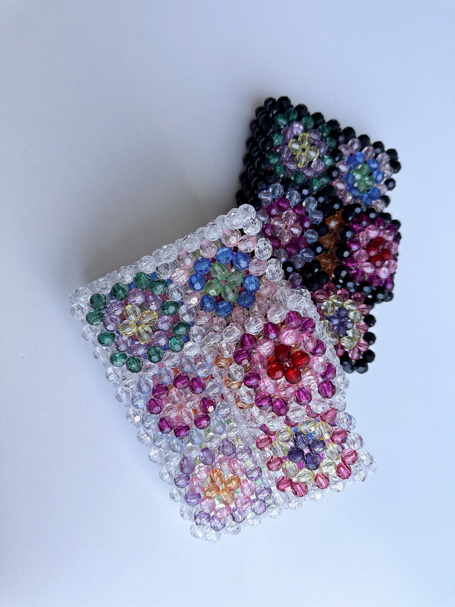 Granny Square Bead Wallet, Crystal Beaded Evening Bag, Boho Bead Purse ...