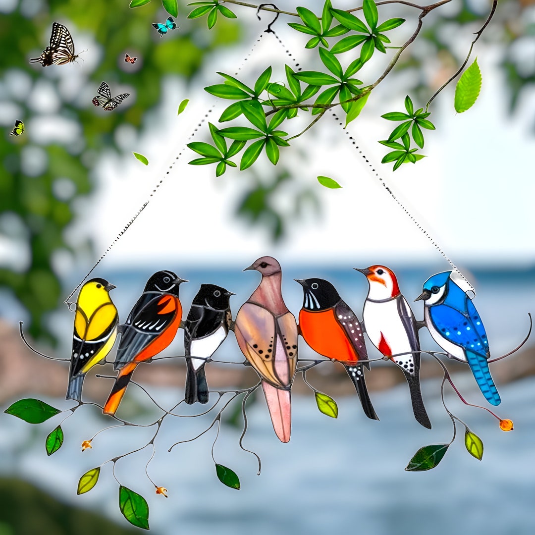 Hummingbirds Stained Glass Window Hangings, Stained Glass Art, Pigeon ...