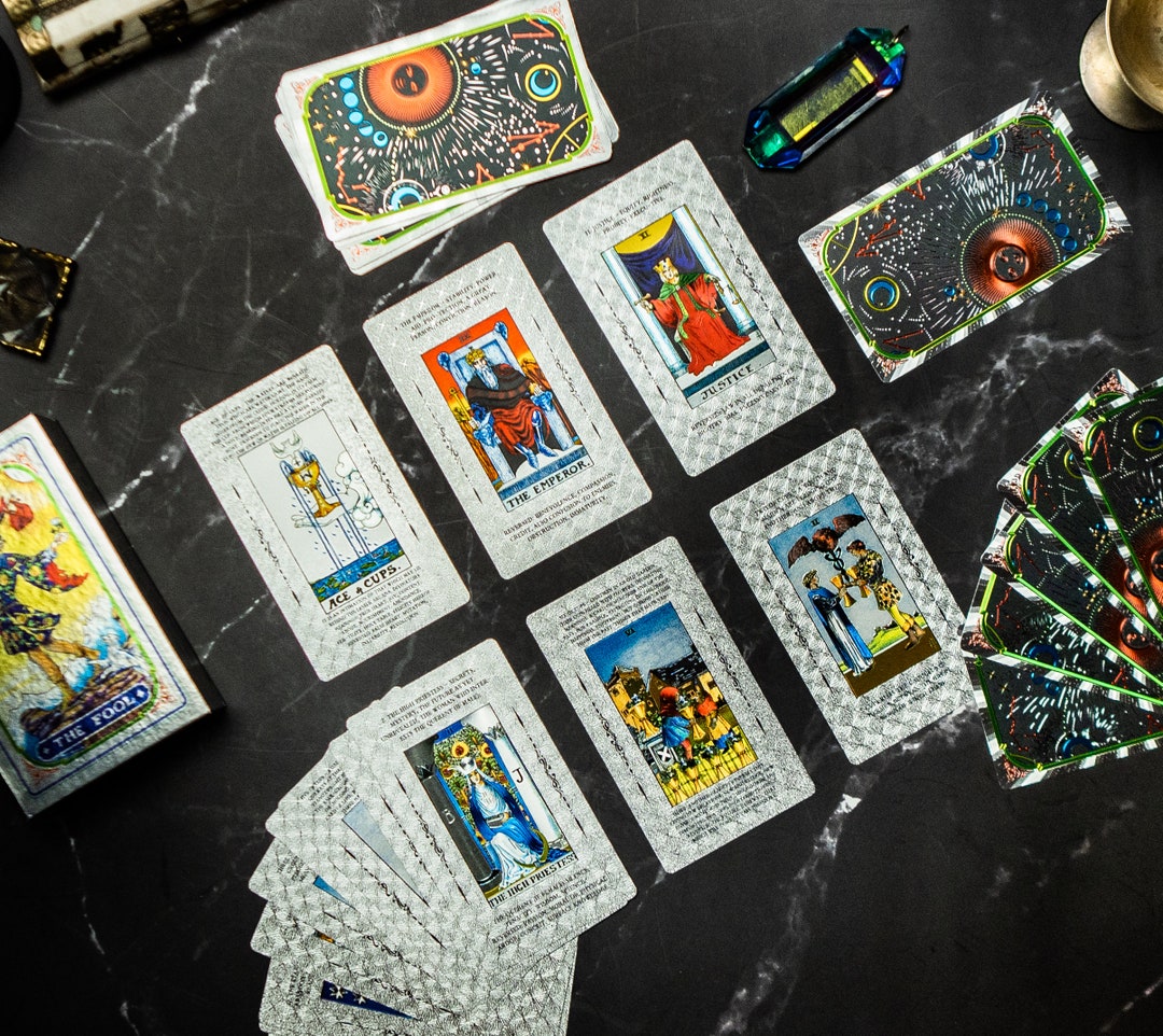 Silver Tarot Deck, Divination Tool, Tarot With Meanings, Tarot Cards ...