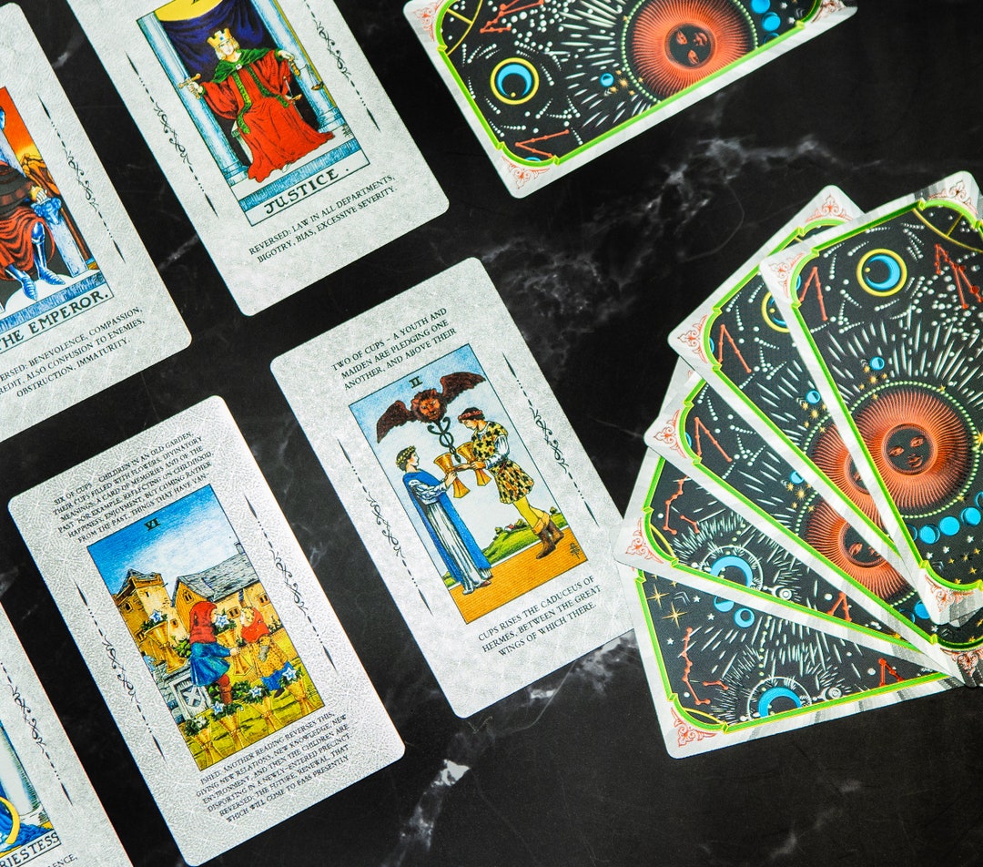 Tarot With Meanings on Them, Text Tarot Deck, Unique Tarot Deck, Gilded ...