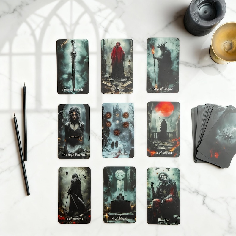 Gothic Horrortarot Deck, 78 Mystic Horror Cards With QR Guidebook ...