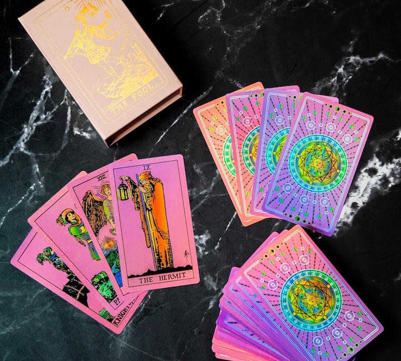 Tarot Deck With Guidebook, Pink Tarot Cards Set, Beginner Divination ...