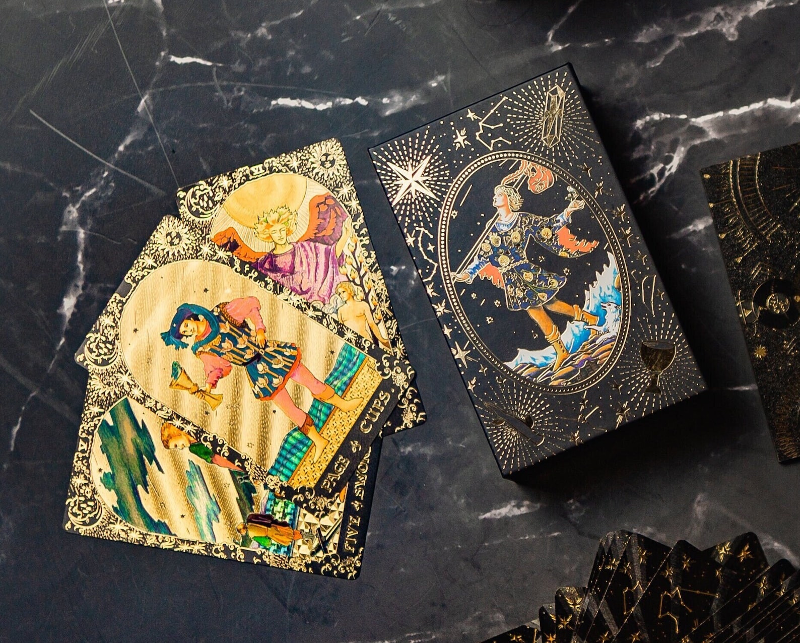 Tarot Black Card Deck, 78 TAROT SET, Tarot Cards Divination Set ...