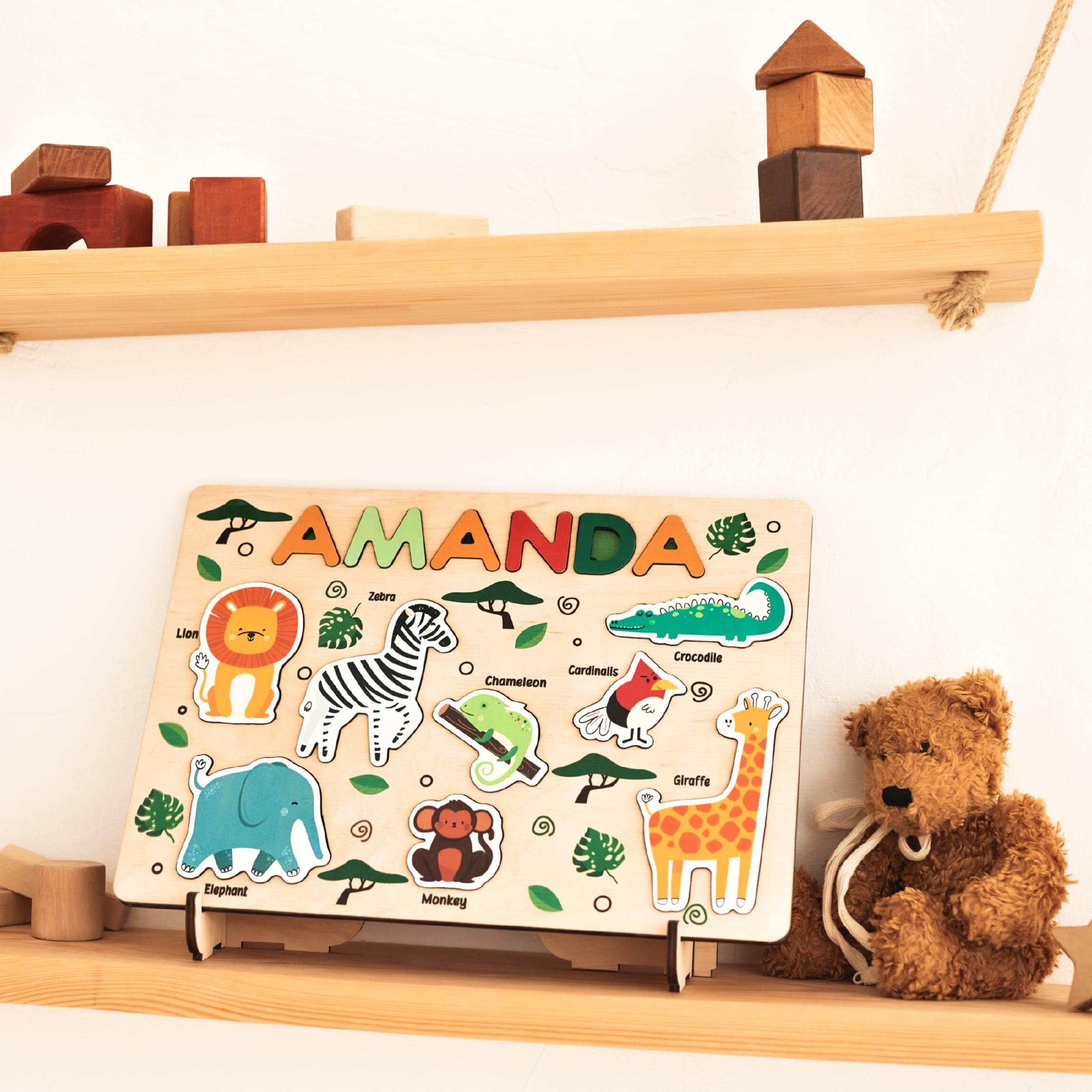 Sea Animals Name Puzzle, Busy Board, Toddler Montessori Toys, Baby ...