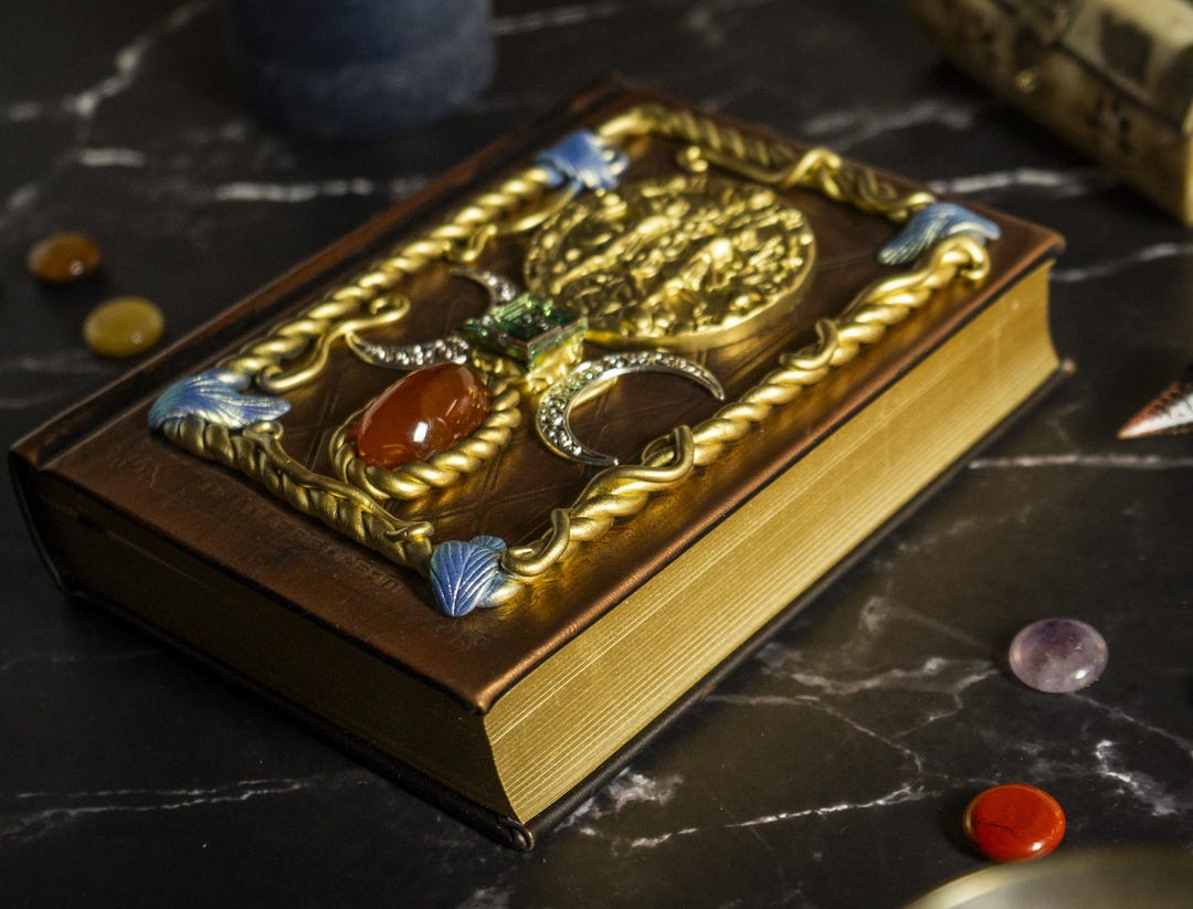 Magic Book of Shadows, Tree of Life Spellbook With Crystal, Witchy ...