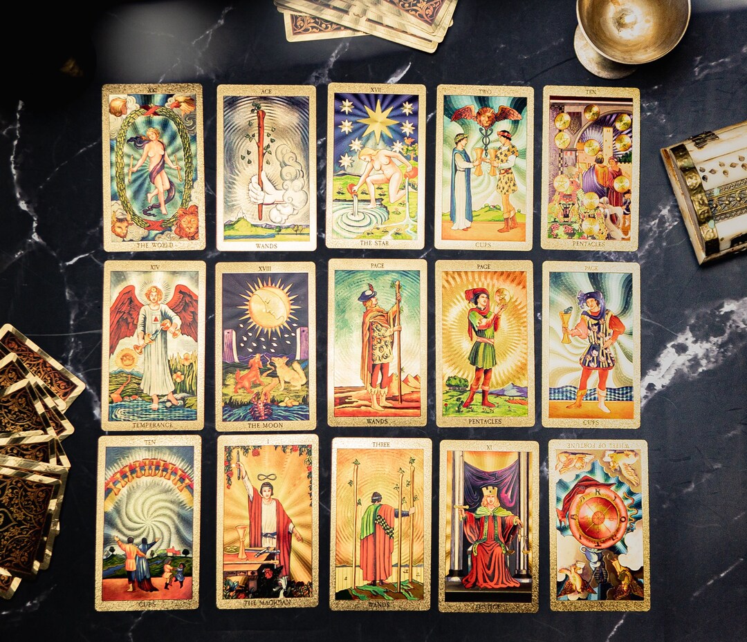 Vintage Tarot Gift Set, Tarot Deck Cards, Anti-scratch Lamination 78 ...