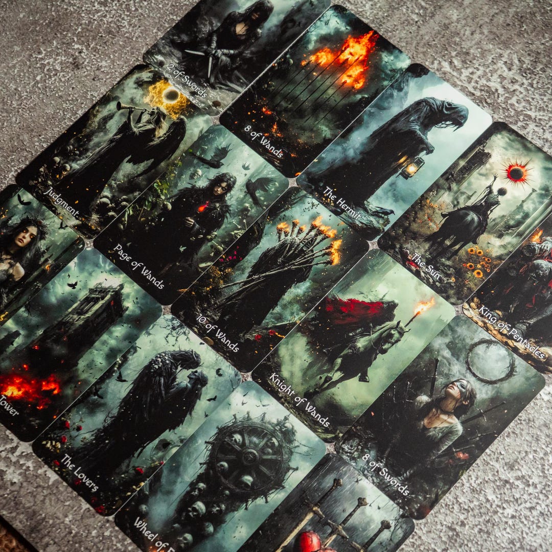Horror Tarot Deck, 78 Gothic Tarot Cards , Dark Fantasy Tarot, Occult ...