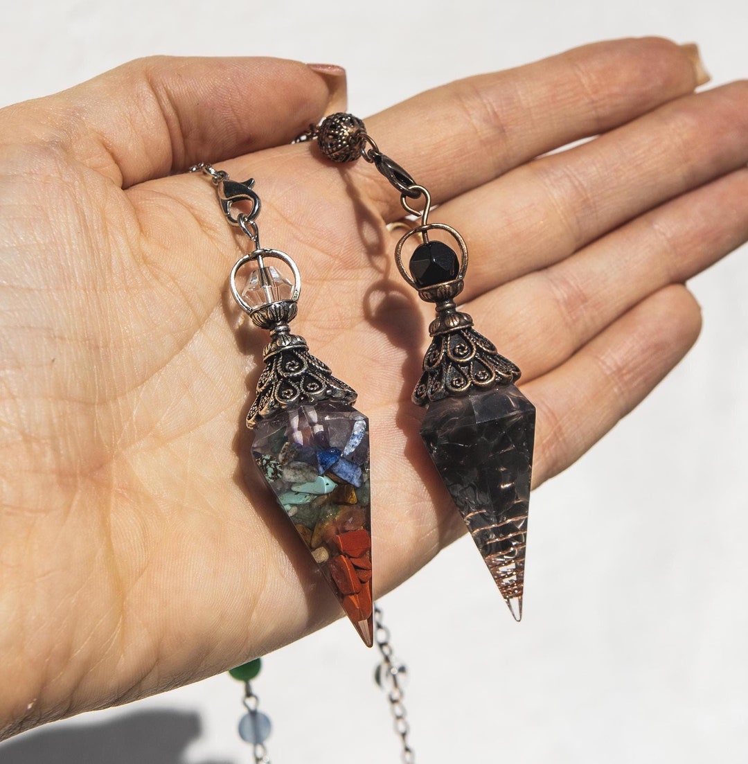 Crystal Pendulum, Handmade Pendulum Pendant, Vintage Silver Stone ...