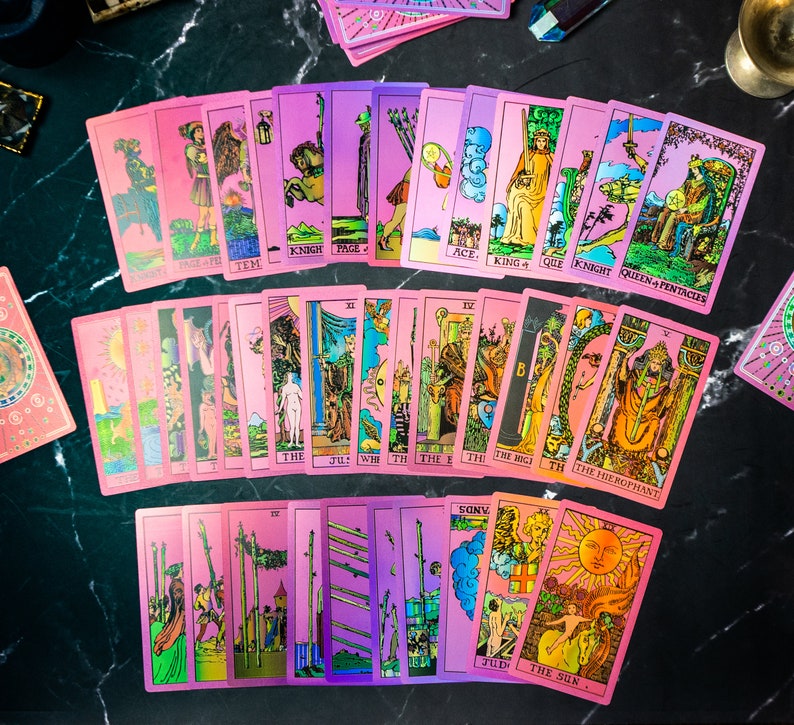 Tarot Deck With Guidebook, Pink Tarot Cards Set, Beginner Divination ...