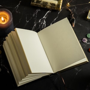Golden Witchcraft Spell Book Notebook, Vintage Magic Journal With Stone ...