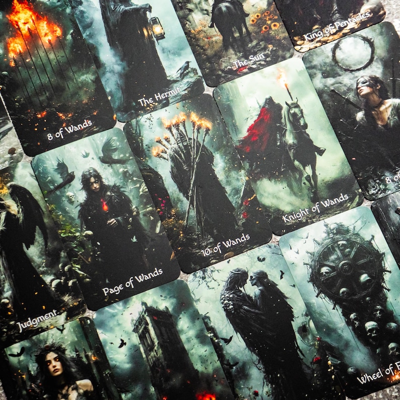 Horror Tarot Deck, 78 Gothic Tarot Cards , Dark Fantasy Tarot, Occult ...
