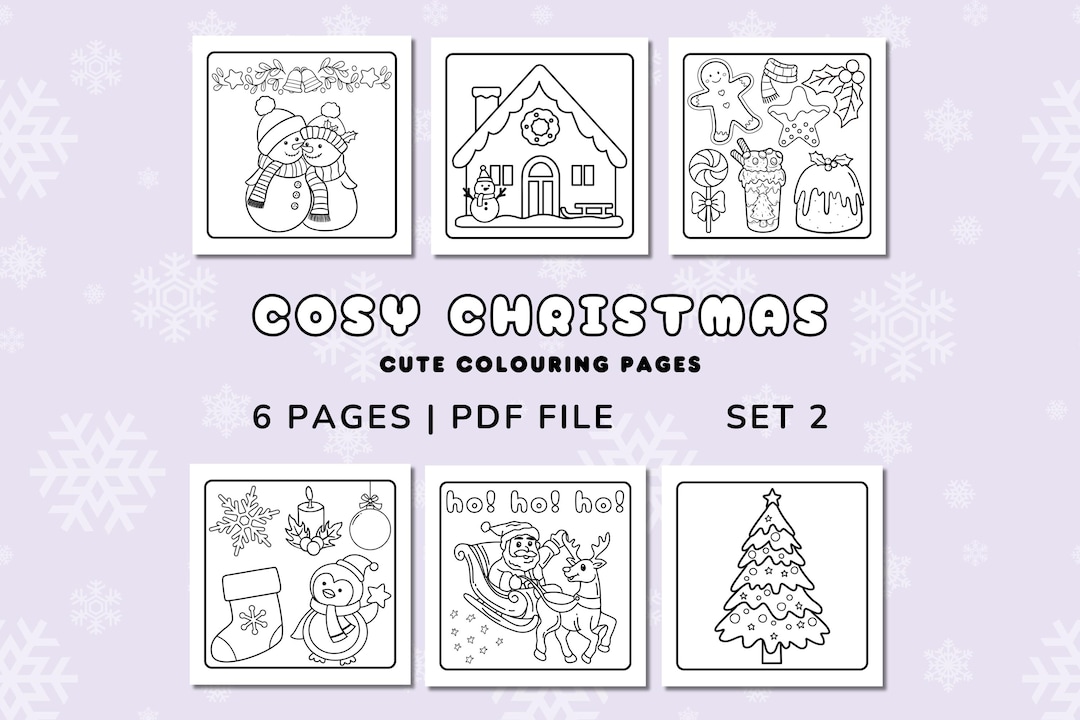 Cosy Christmas Colouring Pages | Bold Easy Cute Festive Designs ...