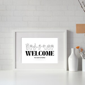ASL welcome Printable Poster for Shops, Coffee Shops, Business Owners ...