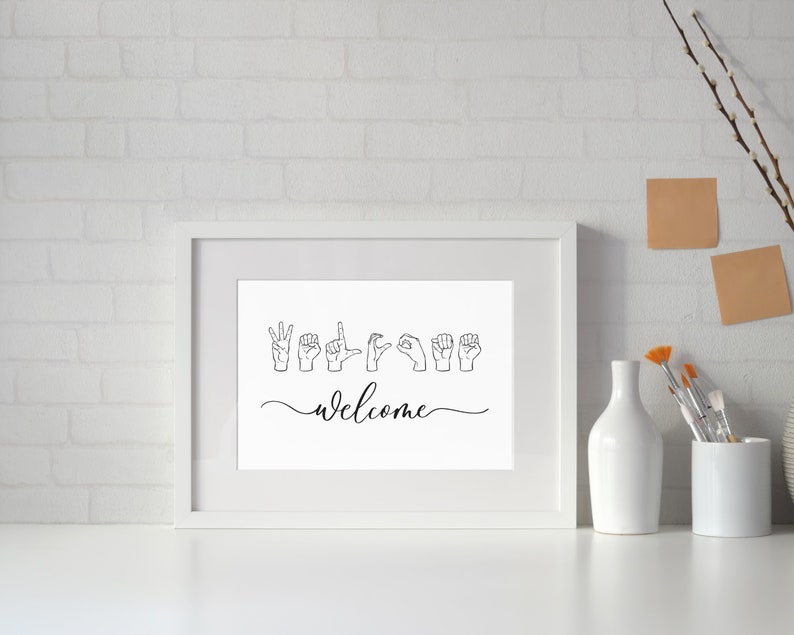 ASL welcome Printable Poster for Shops, Coffee Shops, Business Owners ...