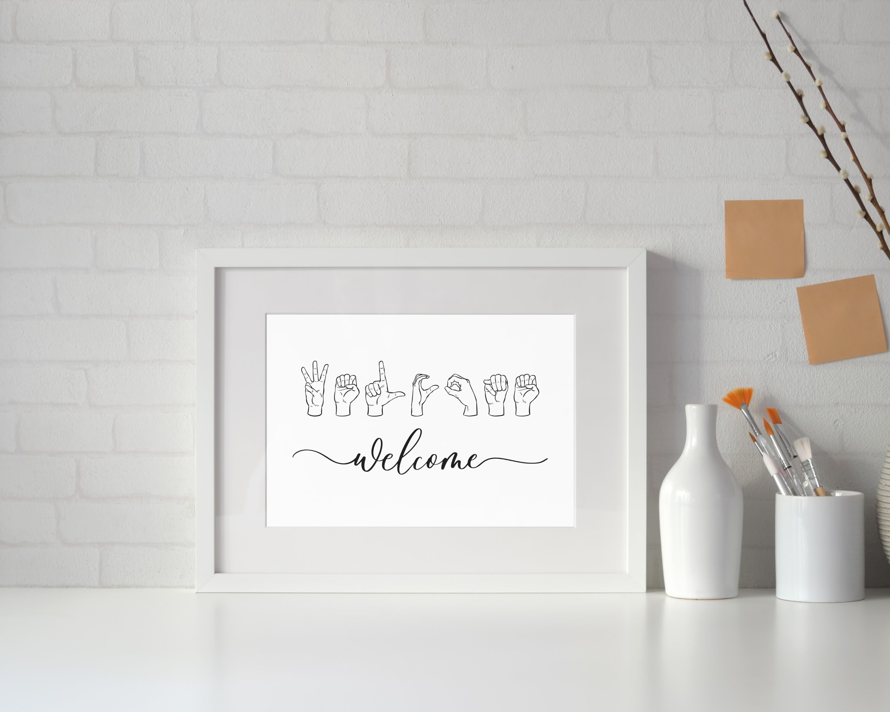 ASL welcome Printable Poster for Shops, Coffee Shops, Business Owners ...