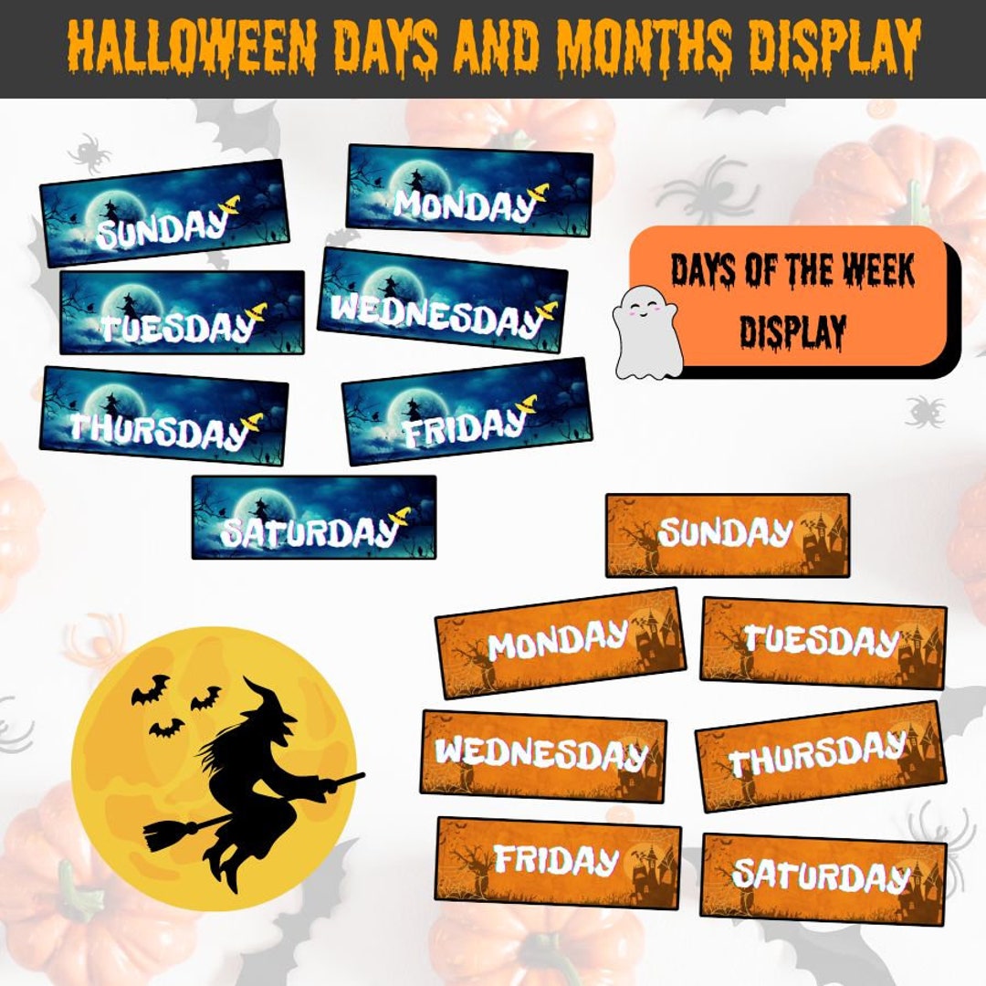 Png,svg,halloween. Days and Months Display, Days of the Week Display ...