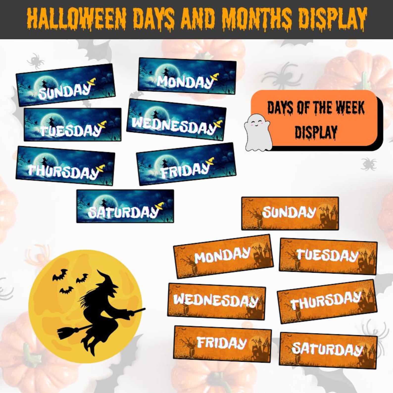Png,svg,halloween. Days and Months Display, Days of the Week Display ...