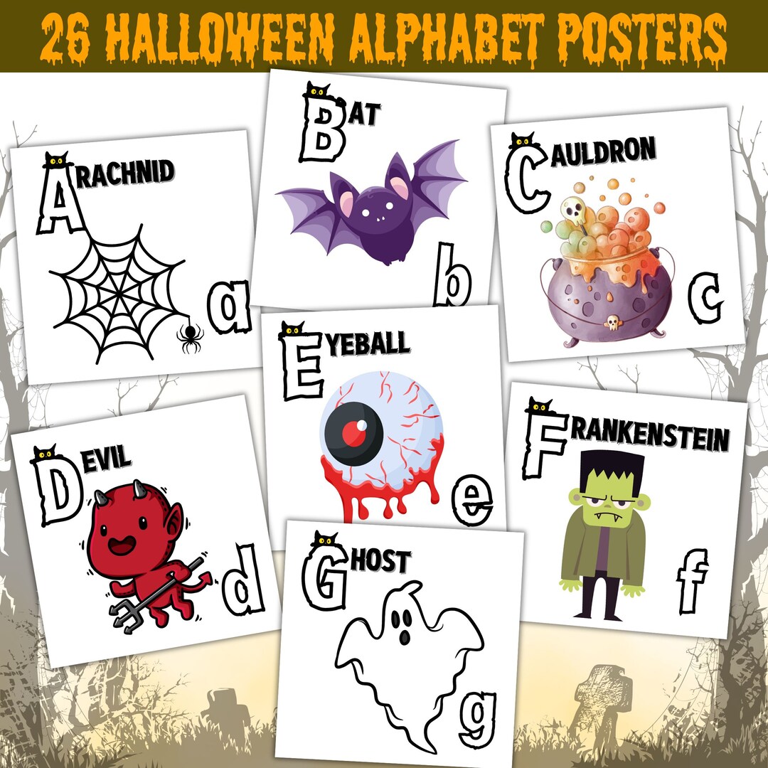 Png,svg,halloween Classroom Decoration, Halloween Alphabet, Halloween ...