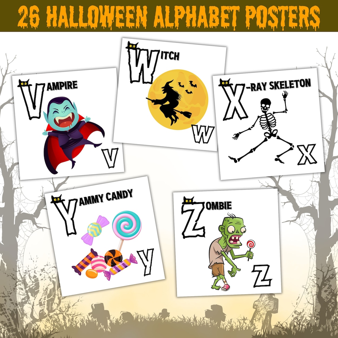 Png,svg,halloween Classroom Decoration, Halloween Alphabet, Halloween ...