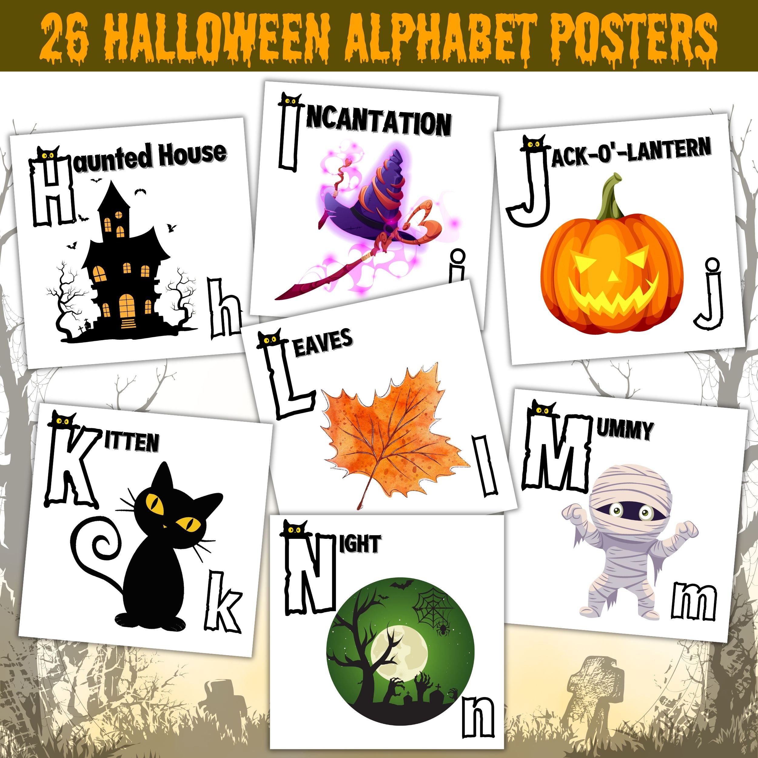 Png,svg,halloween Classroom Decoration, Halloween Alphabet, Halloween ...