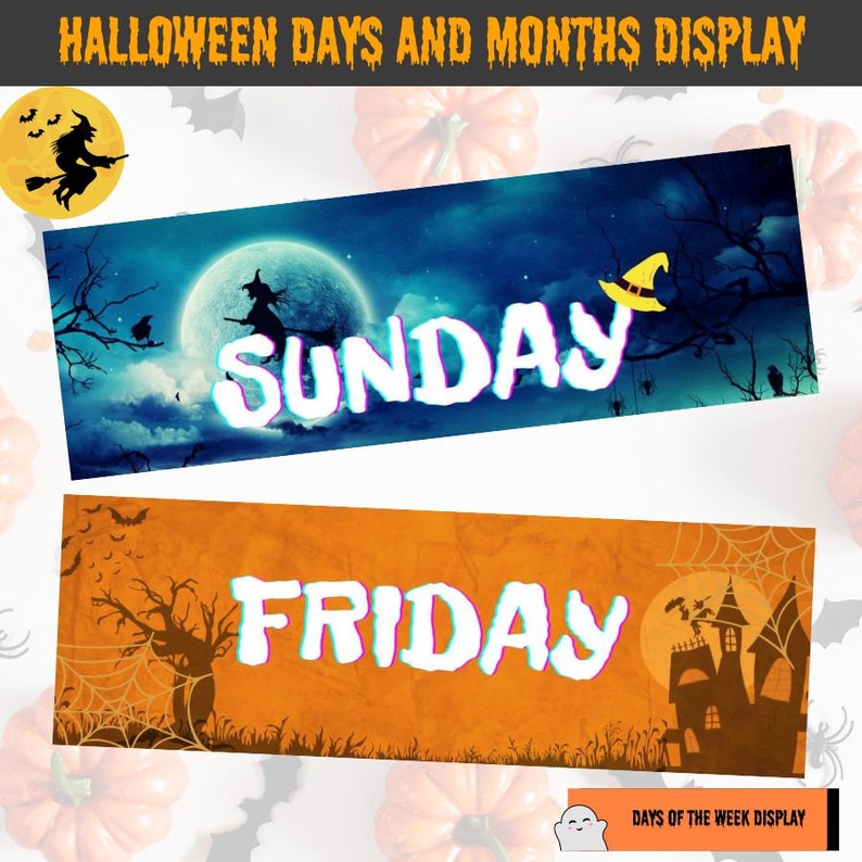 Png,svg,halloween. Days and Months Display, Days of the Week Display ...