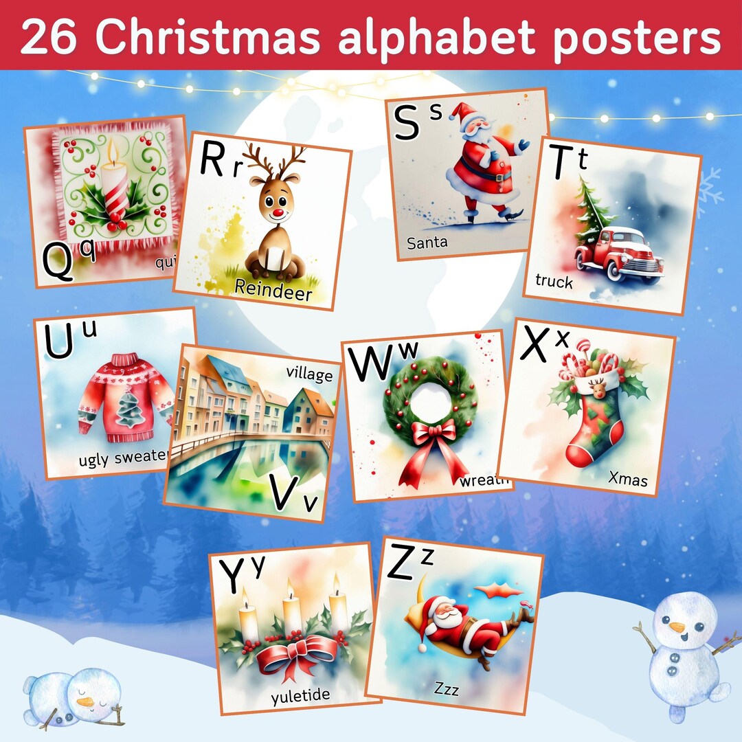 Christmas ABC Flashcards: Printable Montessori Learning (digital ...