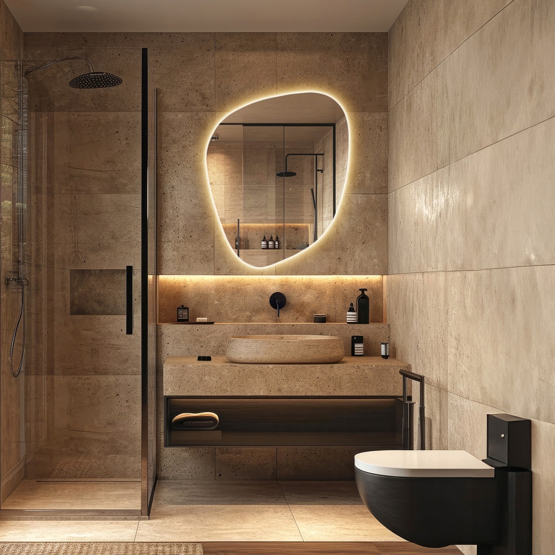 Aesthetic Bathroom Washbasin Mirror, Led Lighted Wall Mirror ...