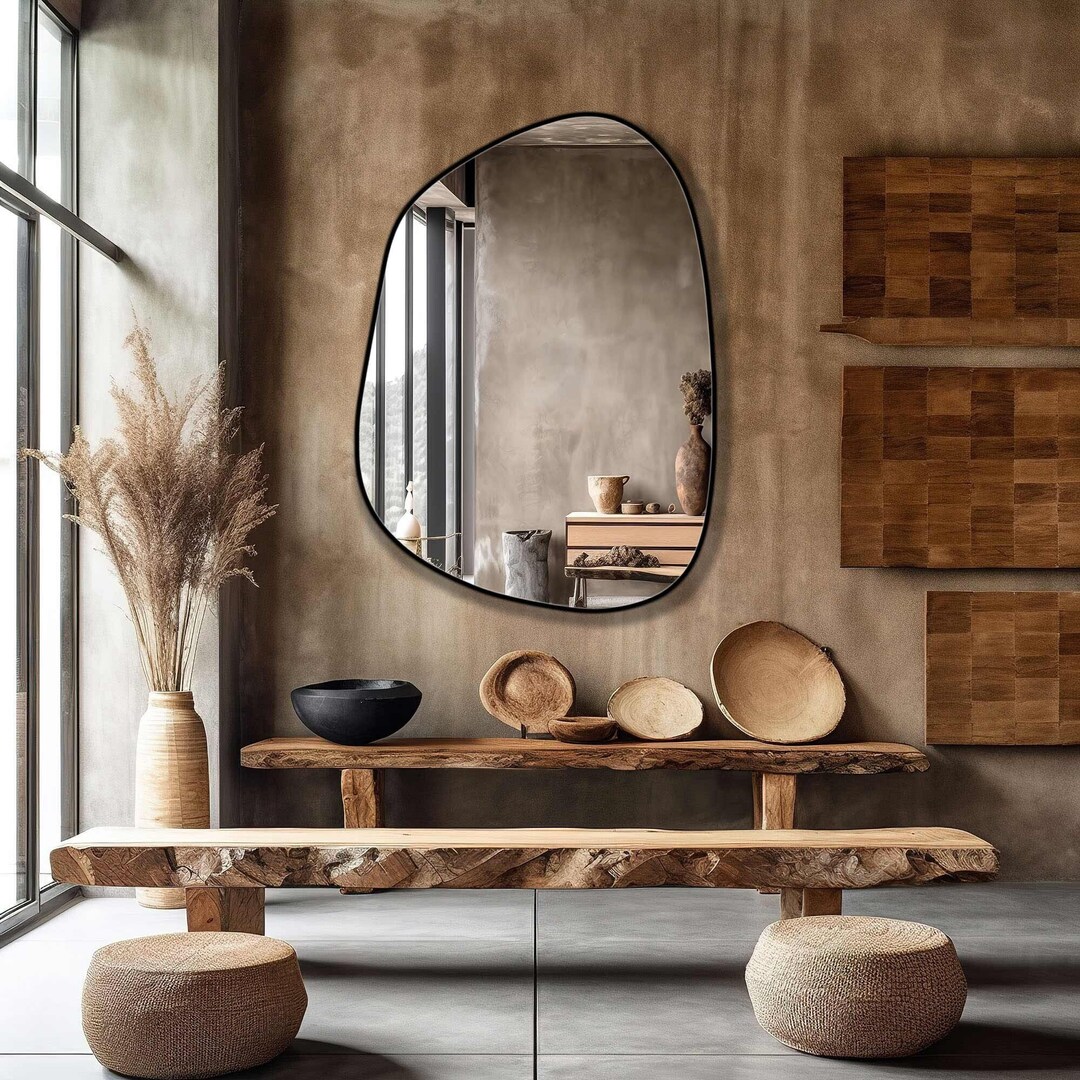 Irregular Mirror for Wall, Modern Large Wall Mirror, Aesthetic Bathroom ...