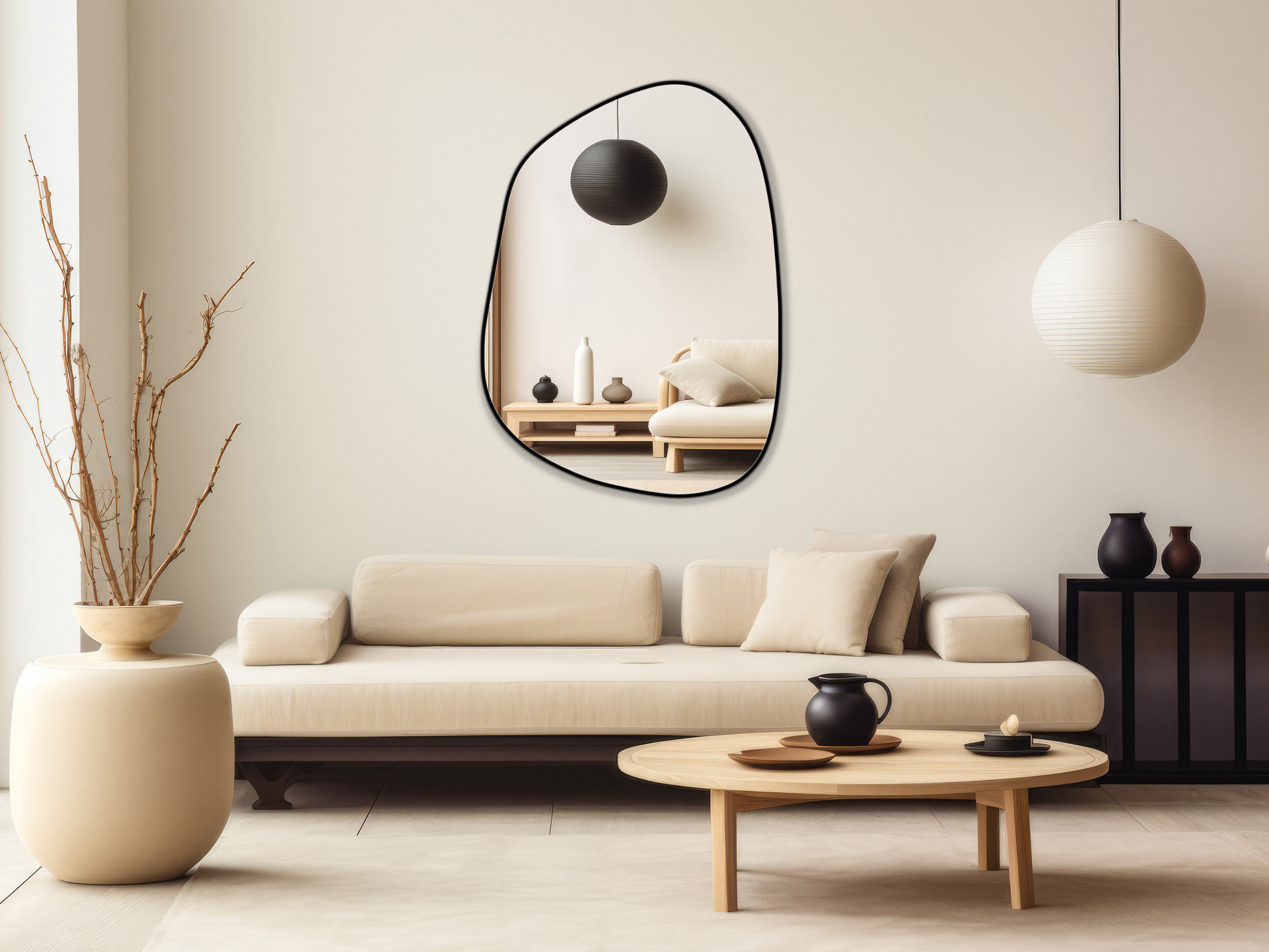 Irregular Mirror for Wall, Modern Large Wall Mirror, Aesthetic Bathroom ...