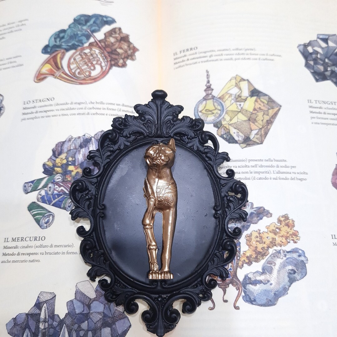 Egyptian Sphinx Cat Skeleton - Wall Decor - 3D Frame - Gothic Wall ...