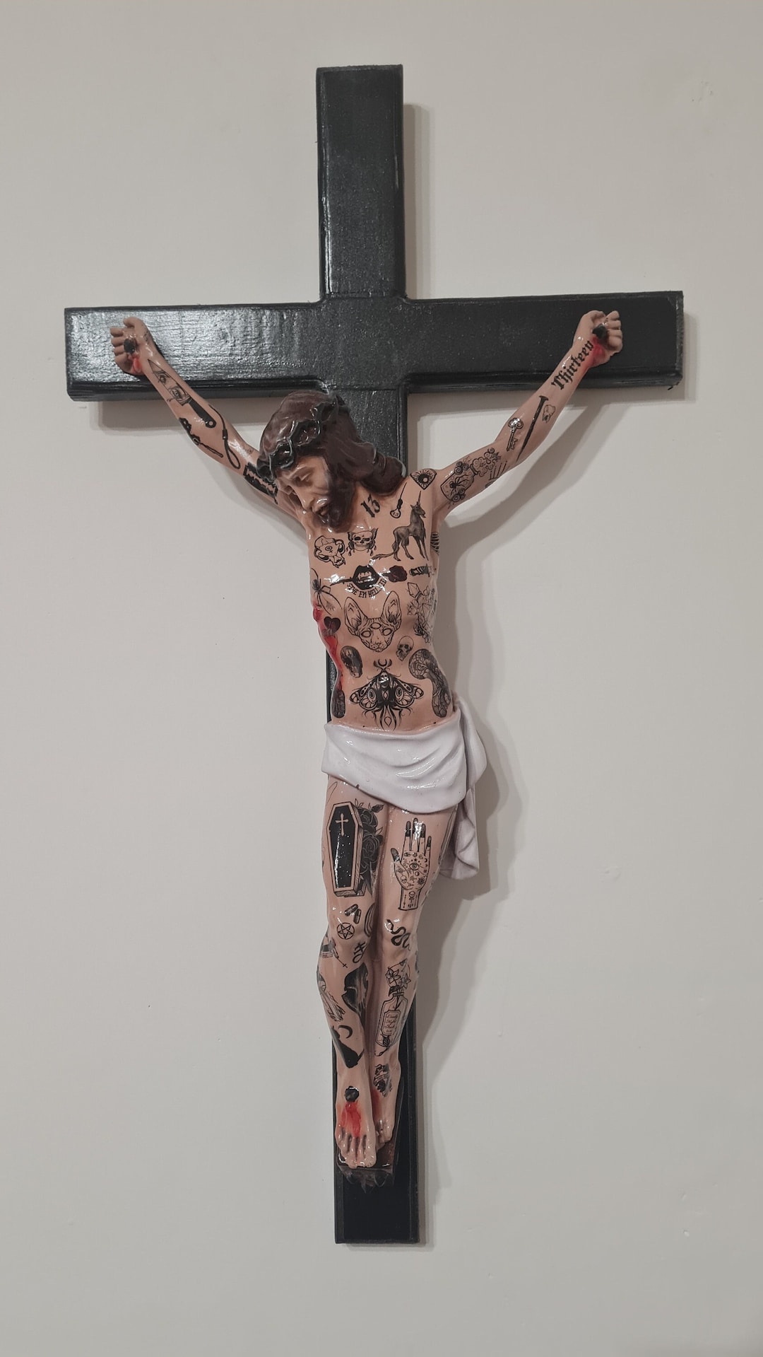 Jesus Christ Wall Tattoos Dark Goth (dark Christ) 80cm X 40cm Wall ...