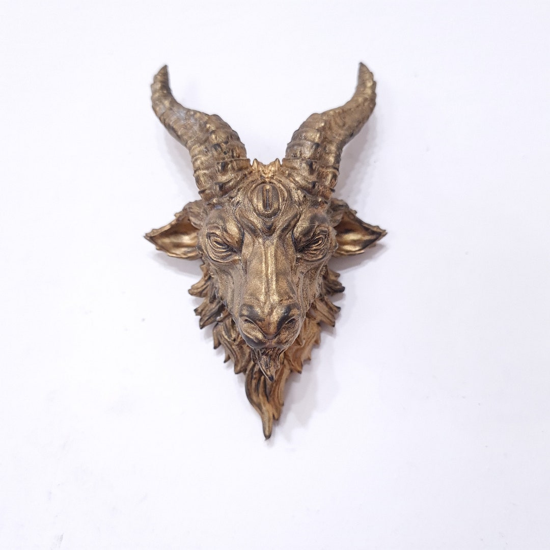 Satanic Goat 3D Wall Decoration Pagan Idol Baphomet Lucifer Satan Dark ...