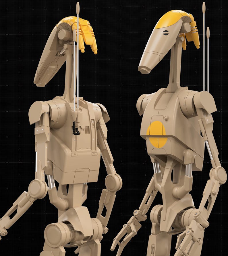 B1-series Battle Droid Life Size Printable Fan Art STL File Set - Etsy