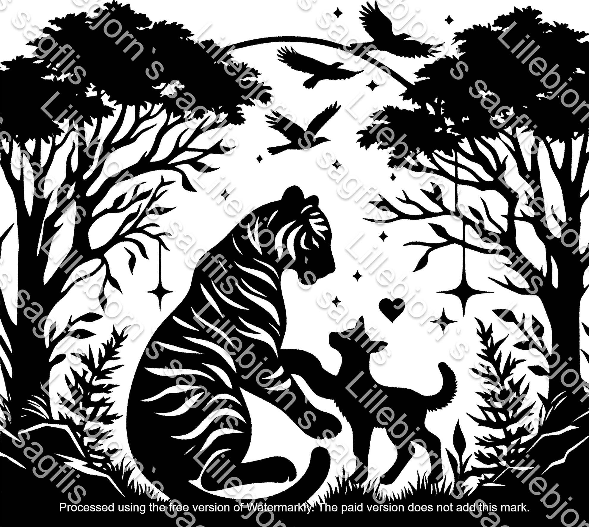 8 Paquete Tiger Svg, Big Cat Svg, Animal de la selva Svg, Tiger Clipart ...