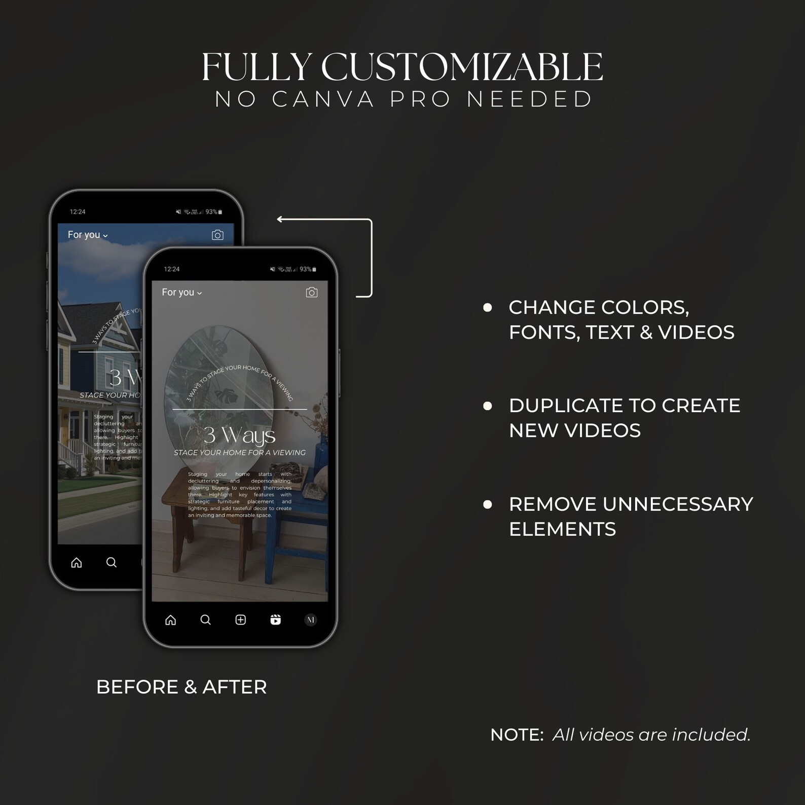 Real Estate Reels Canva Template, Realtor Marketing, Instagram Reels ...