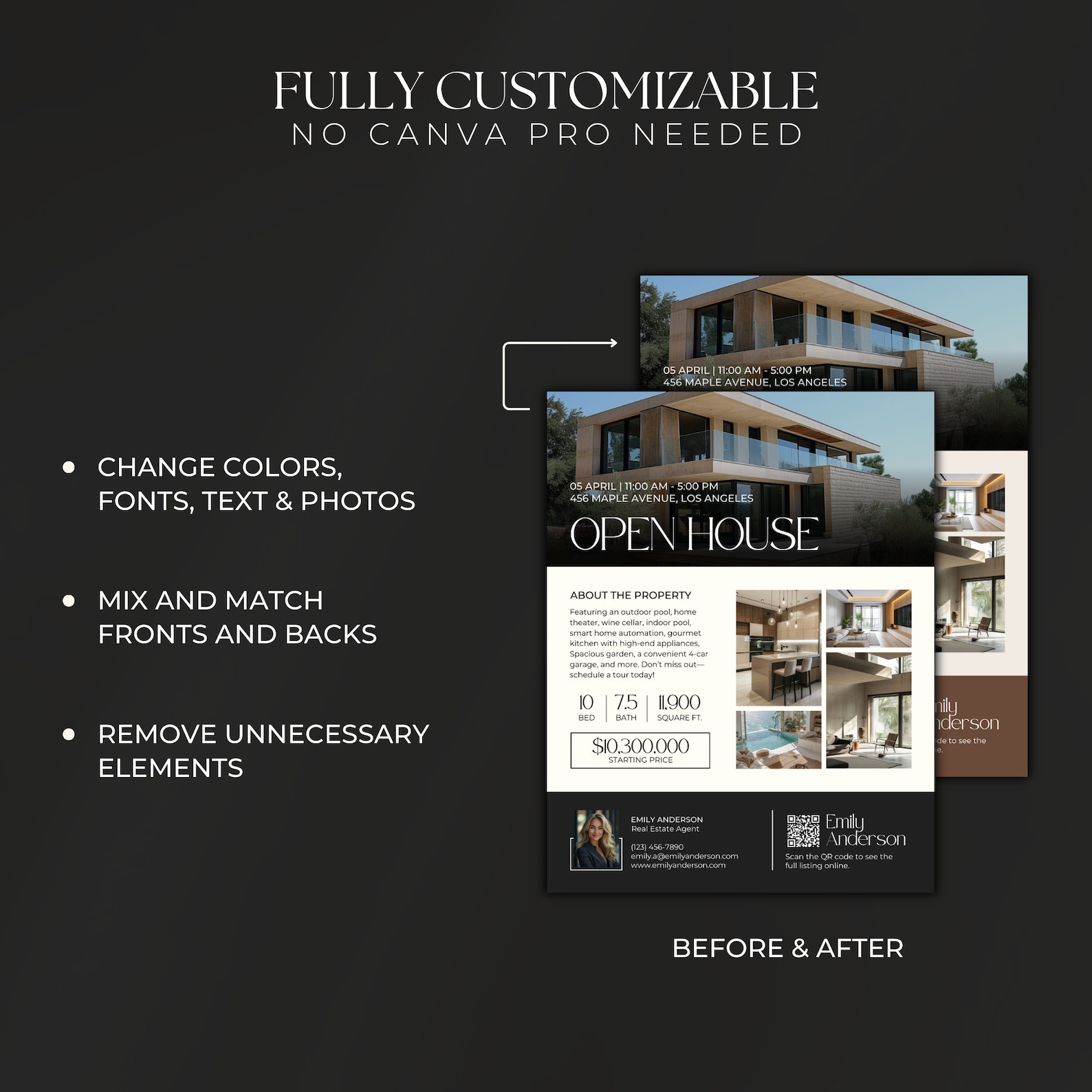 Open House Real Estate Flyer Templates for Canva, Realtor Marketing ...