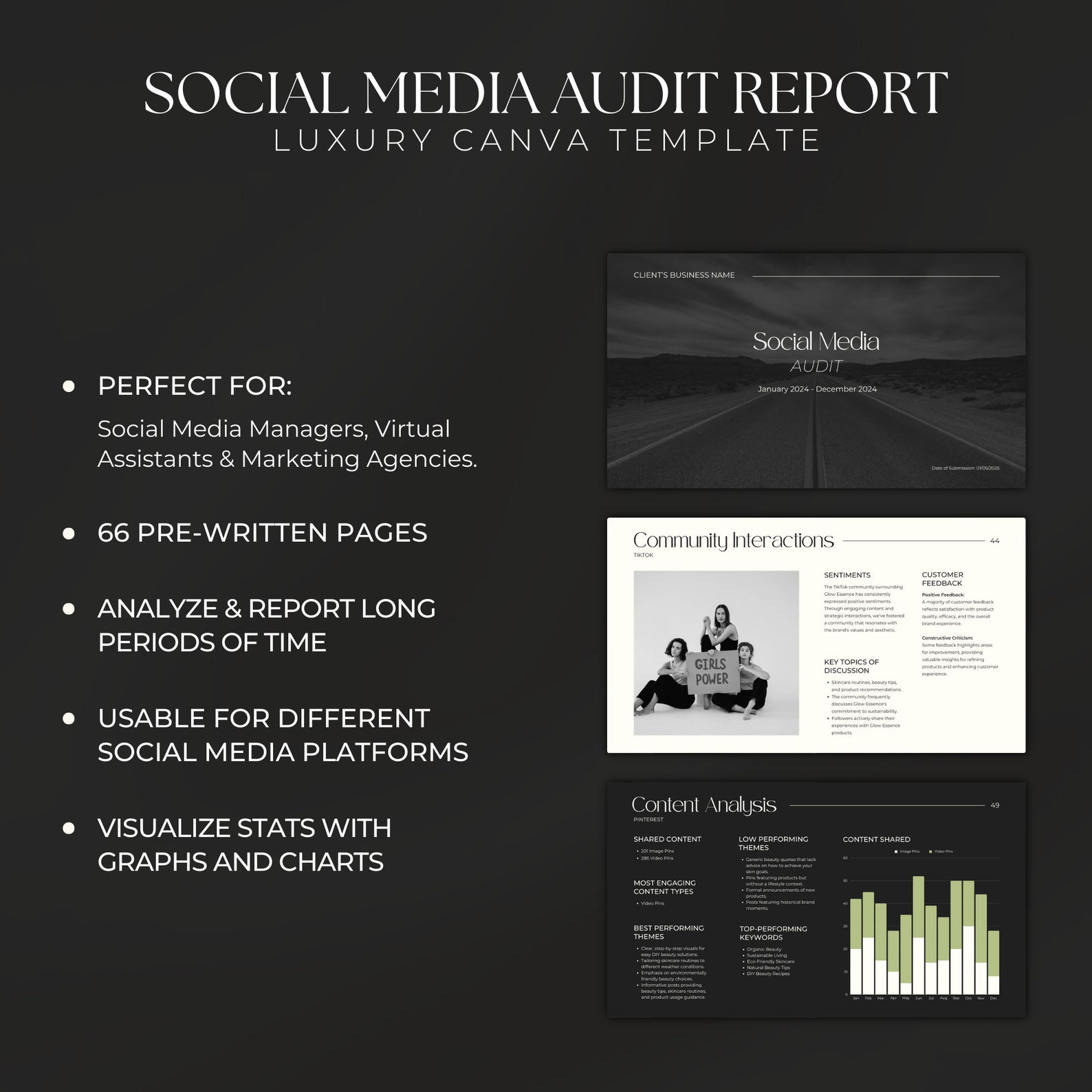 Social Media Audit Report Canva Template, Digital Marketing Template ...
