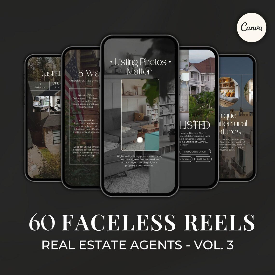 Real Estate Reels Canva Template, Realtor Marketing, Instagram Reels ...