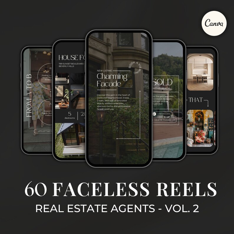 Real Estate Reels Canva Template, Realtor Marketing, Instagram Reels ...