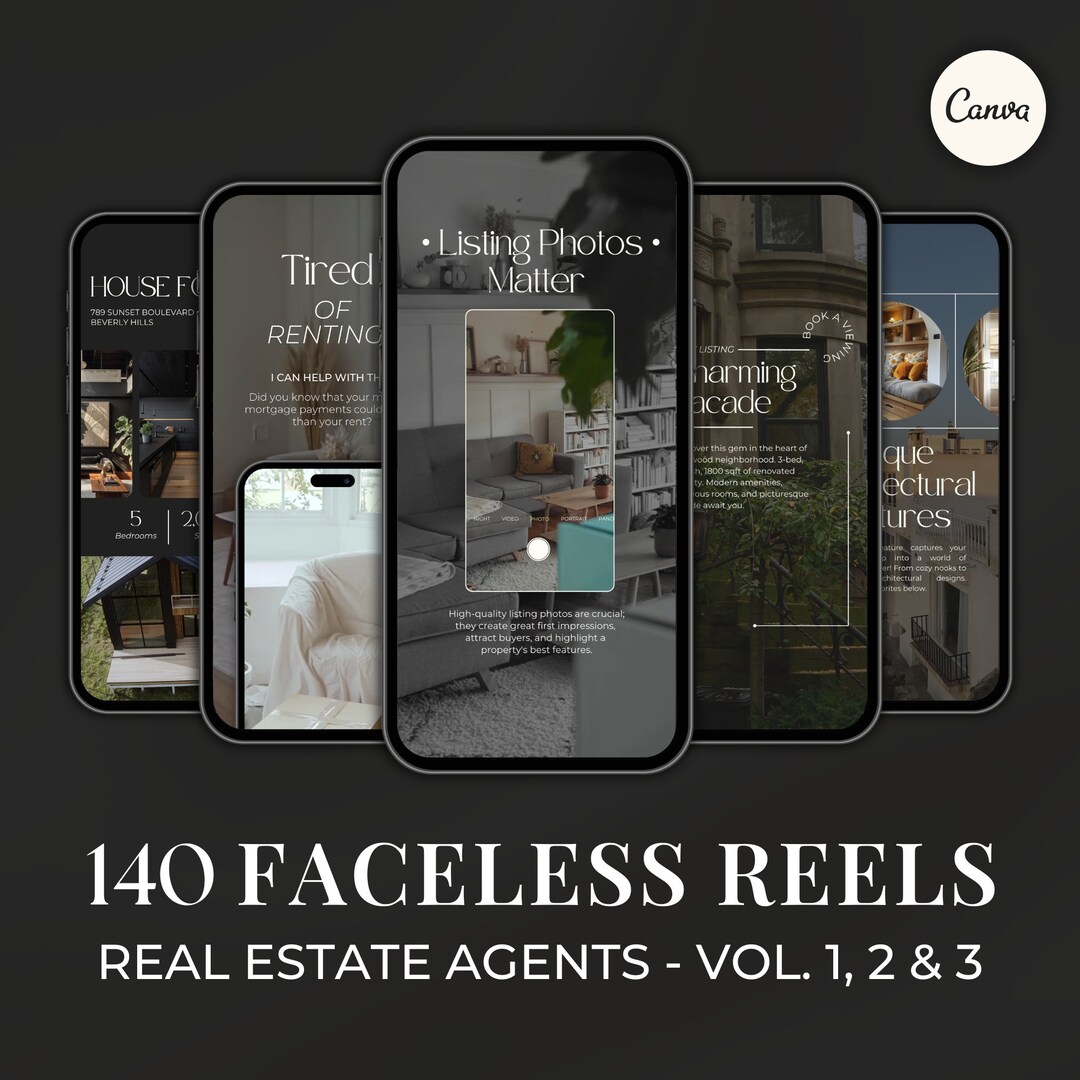 Real Estate Reels Canva Template, Realtor Marketing, Instagram Reels ...