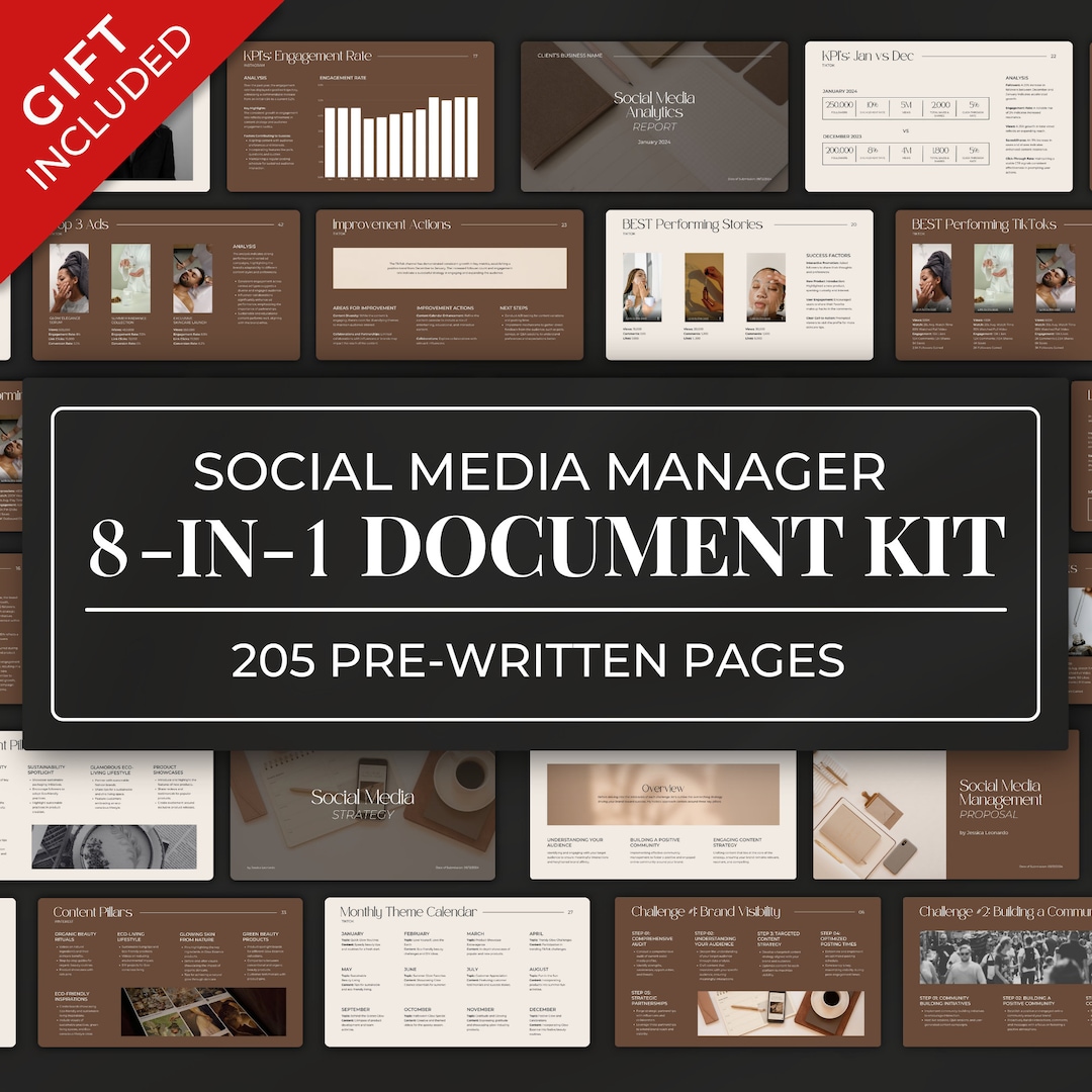 Social Media Manager Kit Template for Canva, Digital Marketing ...