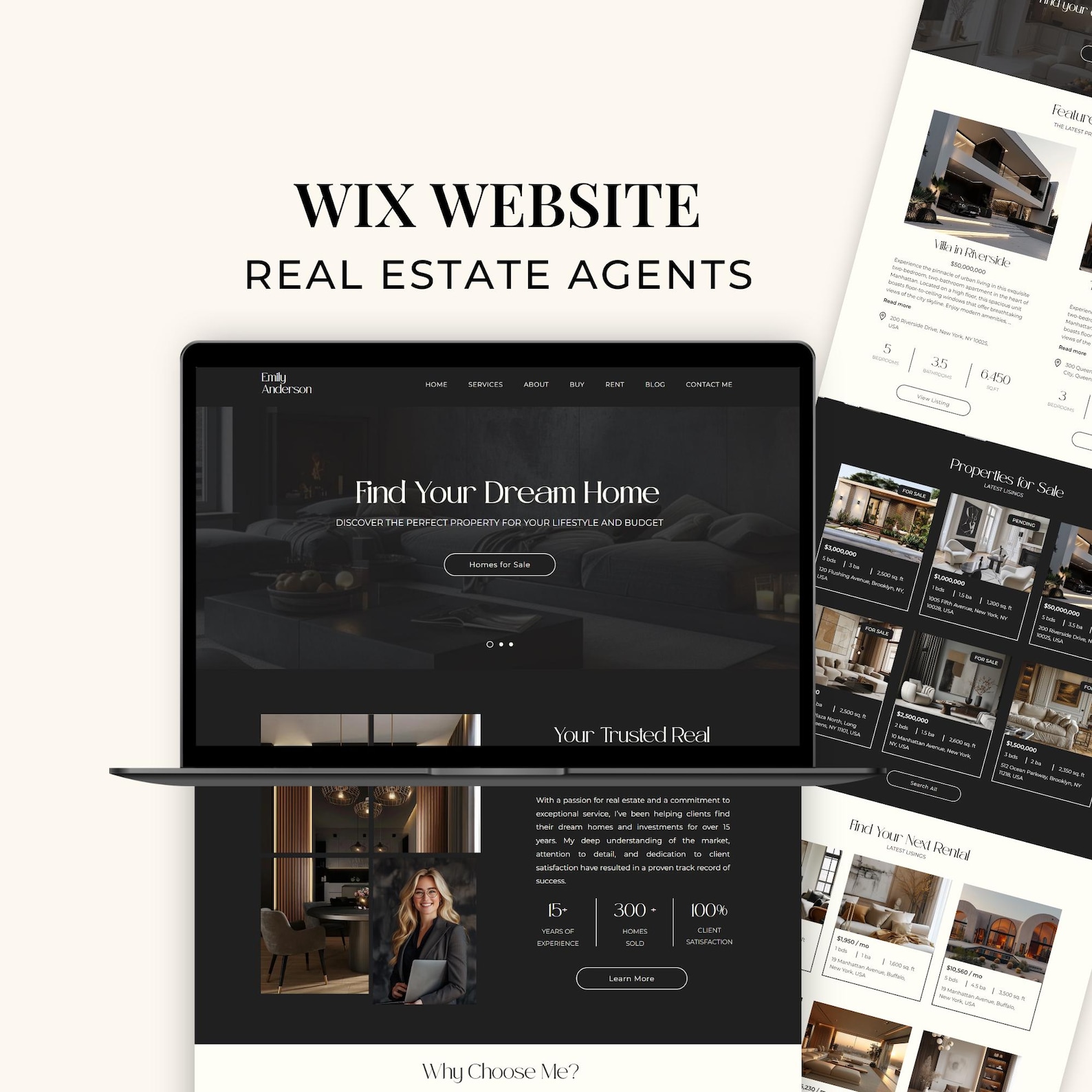 Real Estate Wix Website Template, Realtor Website Design, Digital ...