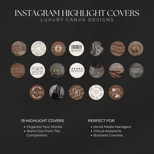 Instagram Highlight Covers for Canva, IG Highlight Covers for Social ...
