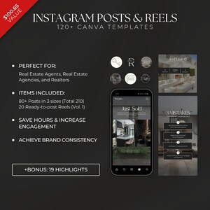 Social Media Kit Template for Real Estate, Instagram Posts, Faceless ...