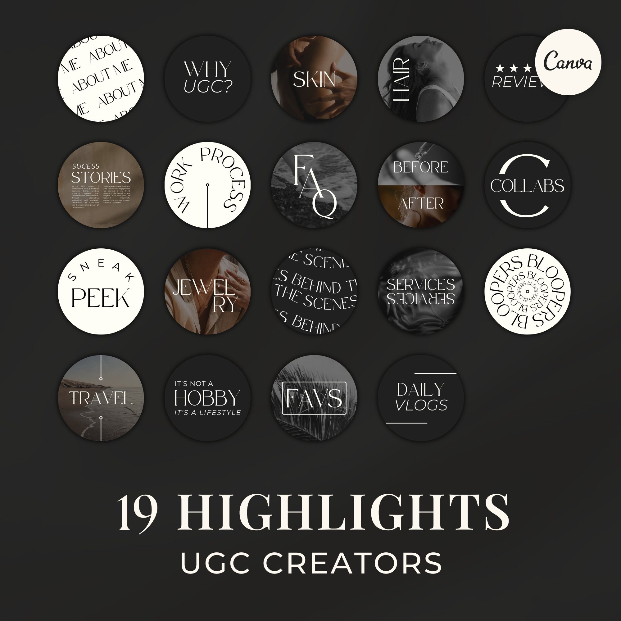 Instagram Highlight Covers for Canva, IG Highlight Covers for UGC ...